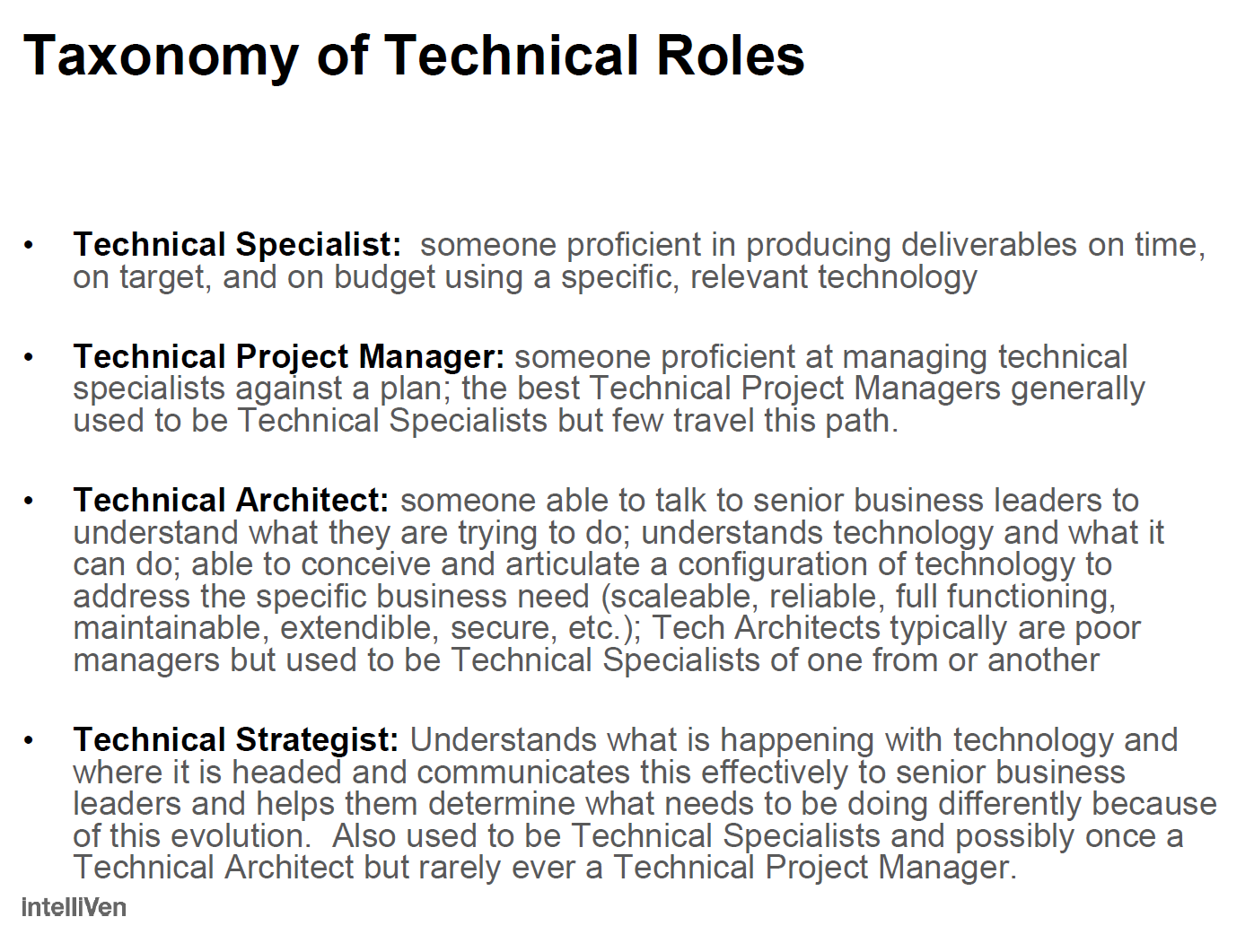 Tech Taxonomy - IntelliVen